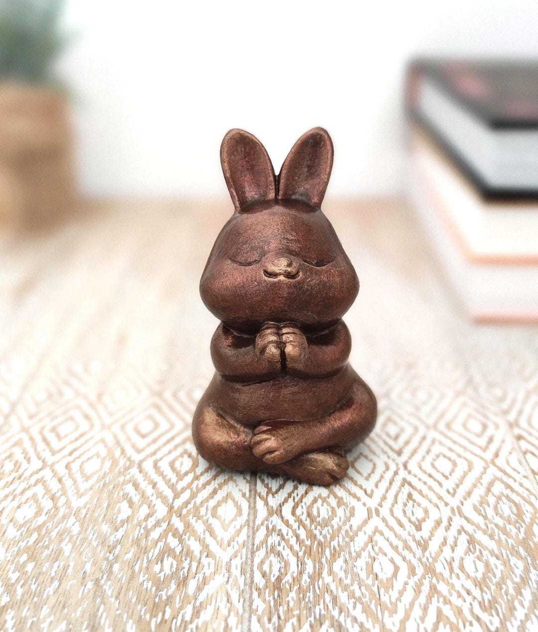 Handmade Yoga Pose Rabbit, Mindfulness Sculpture, Yoga Bunny Figurine ...