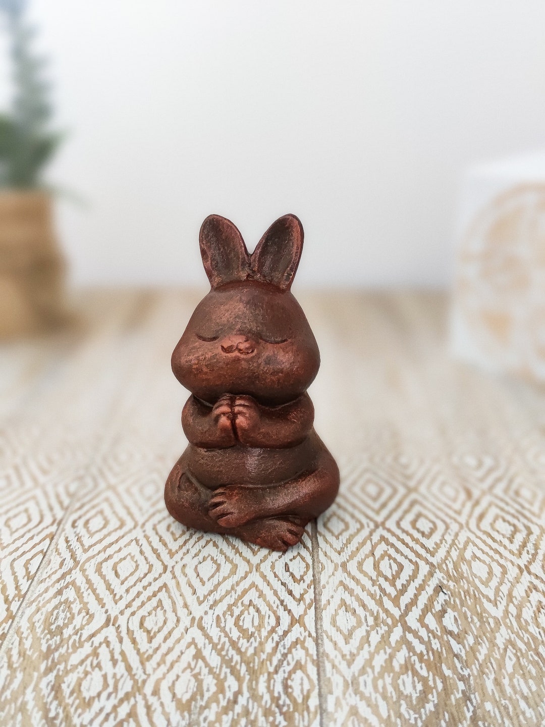 Handmade Yoga Rabbit, Small Meditating Animal, Yogi Figurine ...
