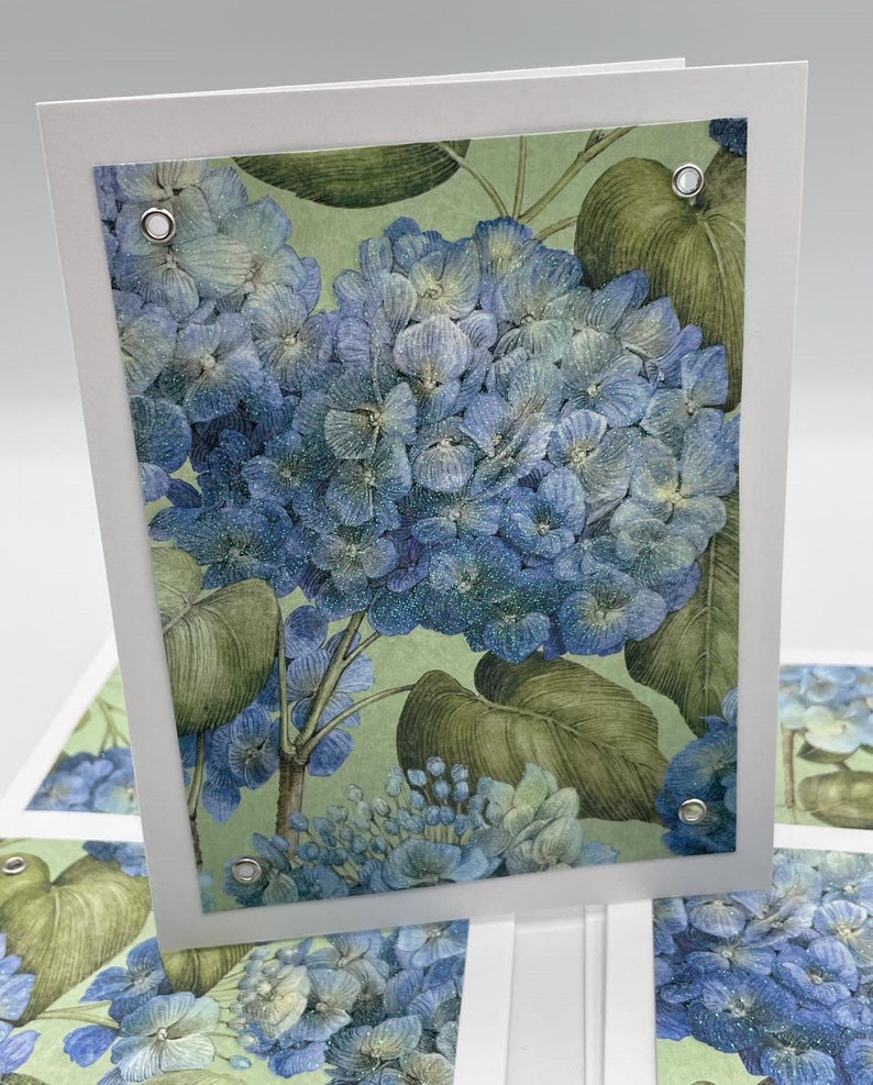 Set of 6 Beautiful Blue Hydrangea Blank Note Cards. - Etsy