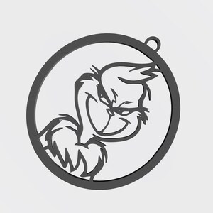 The Grinch Ornament/keychain - 3D Print STL File - Etsy