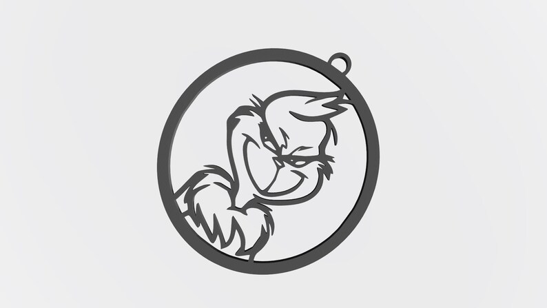 The Grinch Ornament/keychain 3D Print STL File - Etsy