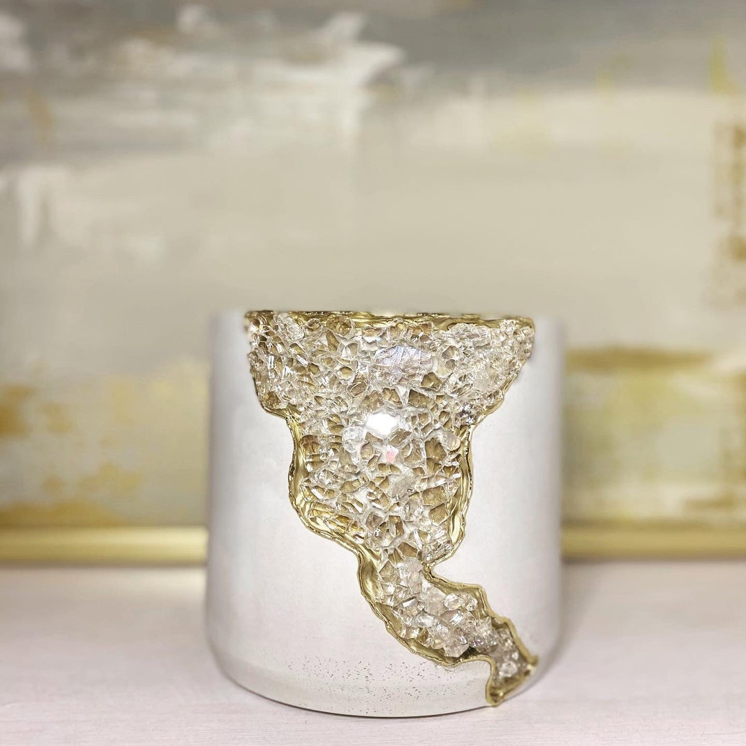 Large Fractured Design Vessel - Etsy