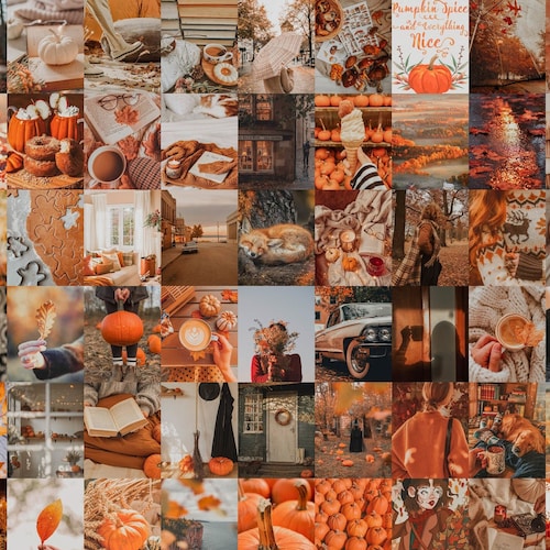 120 Pcs Cozy Autumn Wall Collage Kit Fall Aesthetic Soft - Etsy