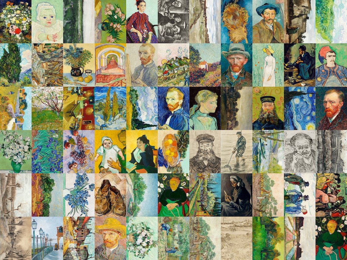60 PCS Original Vincent Van Gogh Artworks Wall Collage Kit - Etsy Italia