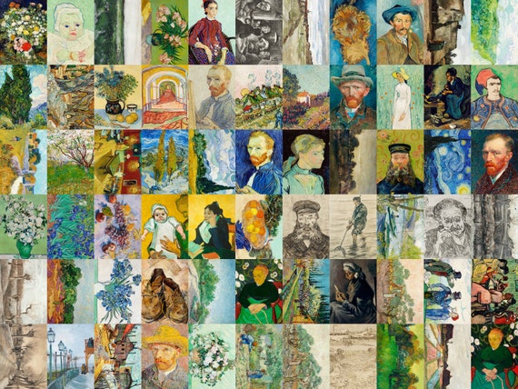 60 PCS Original Vincent Van Gogh Artworks Wall Collage Kit - Etsy