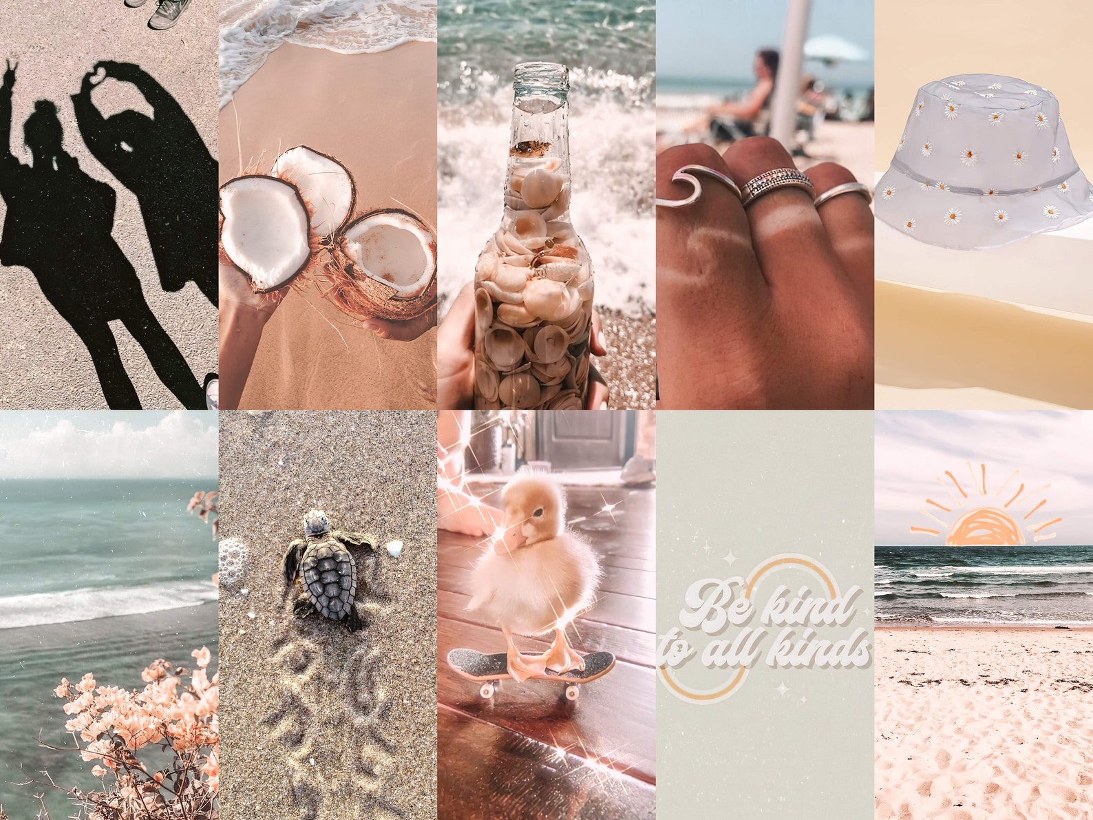 VSCO Summer Wall Collage Kit, Beach Photo Collage, Peach, DIGITAL ...