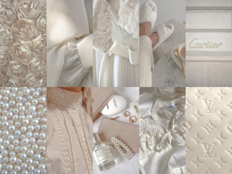 150 Pcs Cream Wall Collage Kit, Soft Beige Aesthetic, Ivory Aesthetic ...