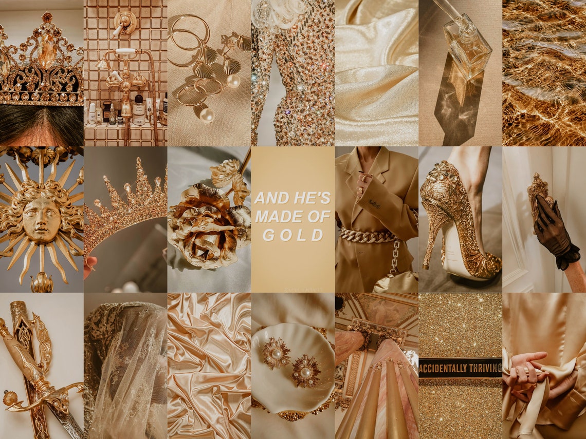 100+ Boujee Gold Wall Collage Kit, Golden Age, Queen Wall Kit, DIGITAL ...