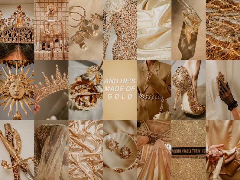 100+ Boujee Gold Wall Collage Kit, Golden Age, Queen Wall Kit, DIGITAL ...