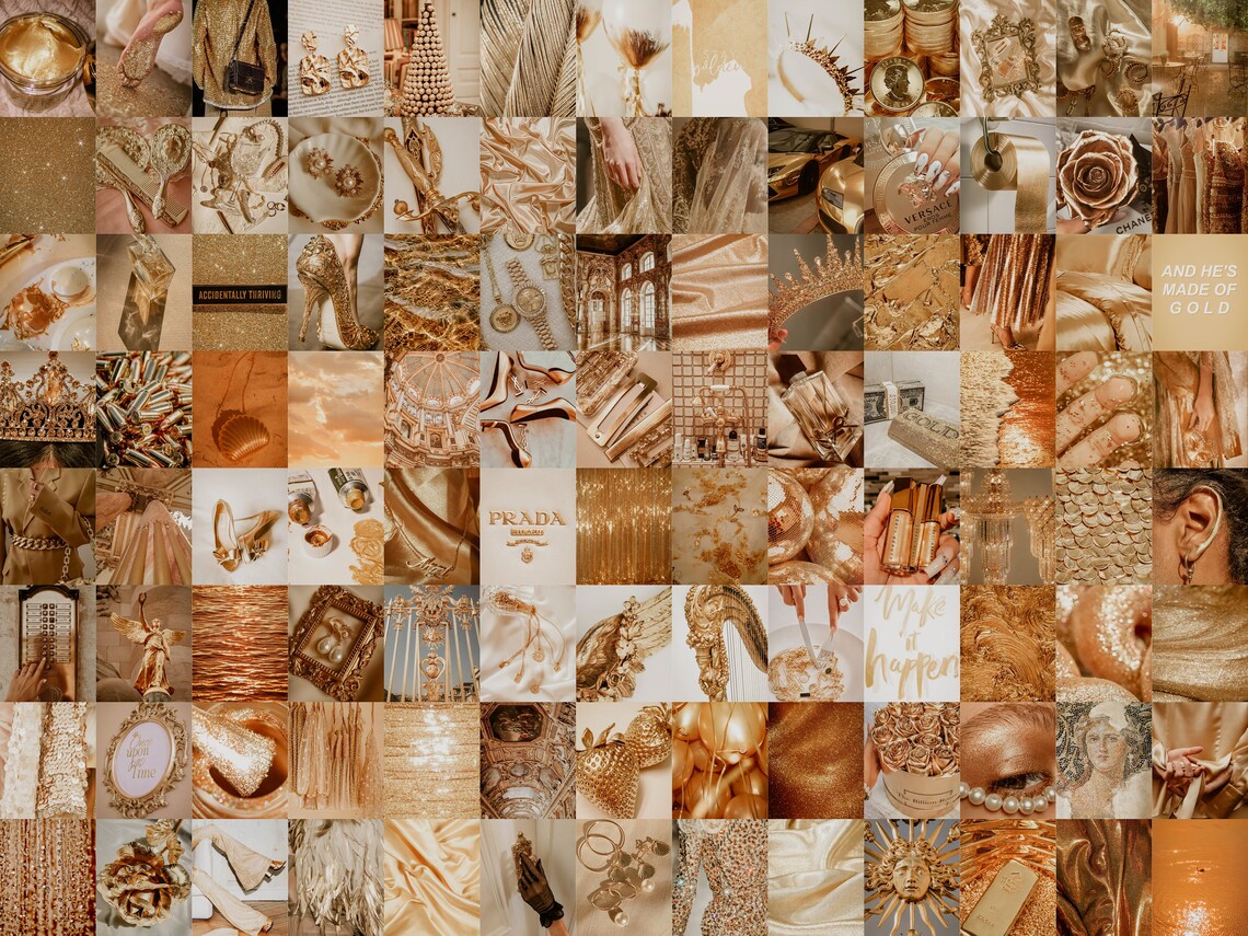 100+ Boujee Gold Wall Collage Kit, Golden Age, Queen Wall Kit, DIGITAL ...
