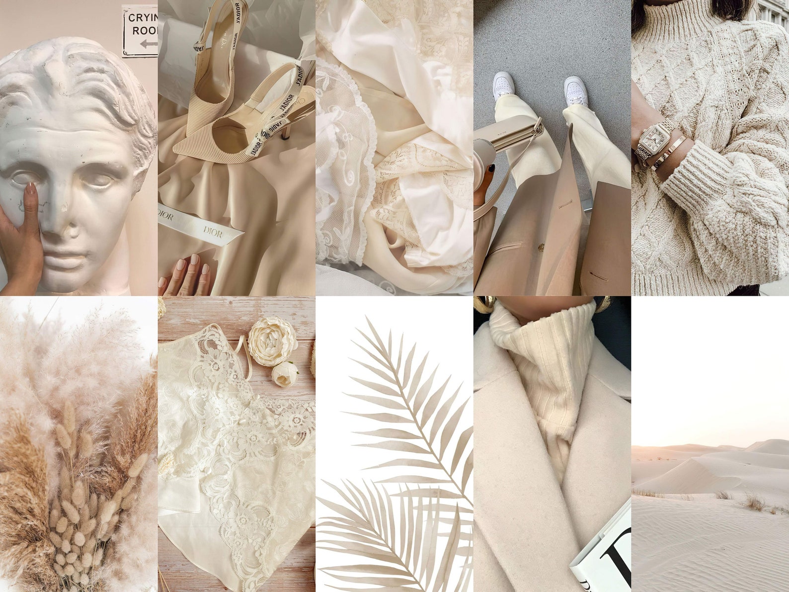 150 Pcs Cream Wall Collage Kit, Pearl Aesthetic, Ivory Aesthetic ...