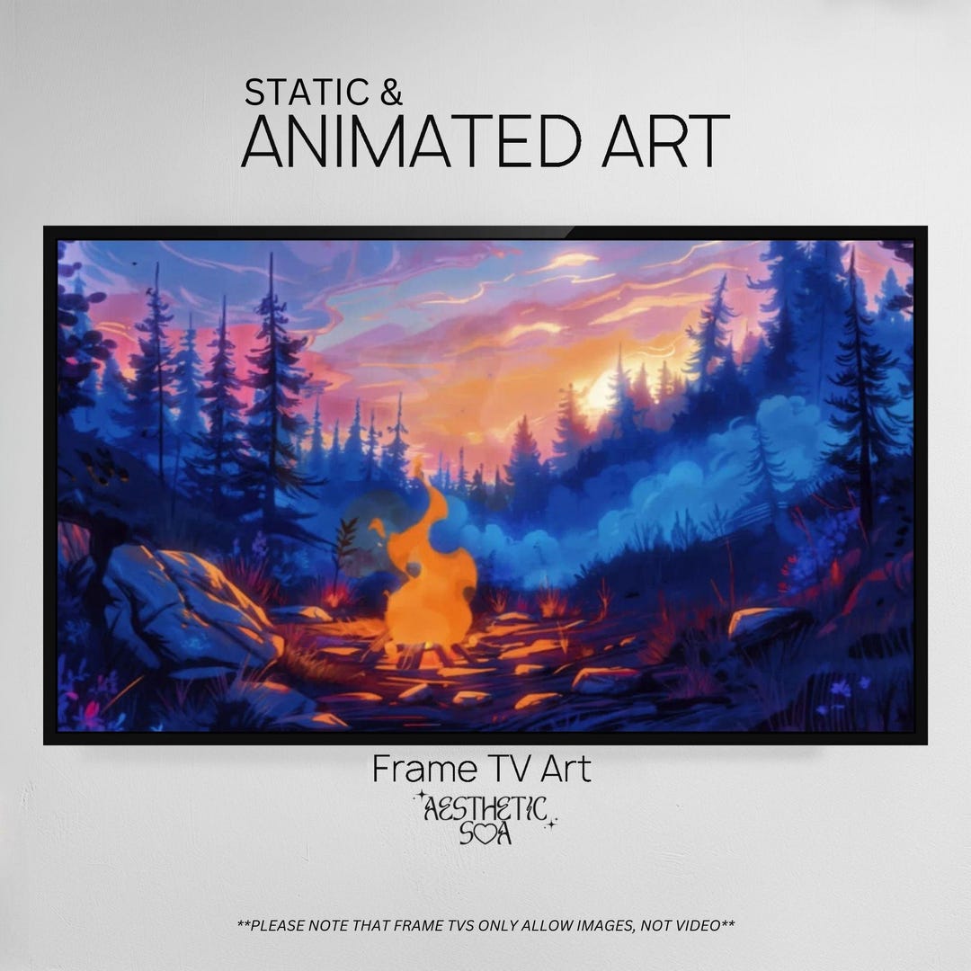 Campfire Frame TV Art: Forest Camping Wallpaper (digital Download) - Etsy