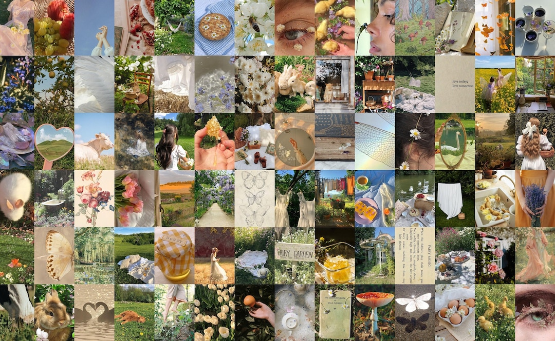 100+ PCS Cottagecore Wall Collage Kit, Fairycore Aesthetic, DIGITAL ...