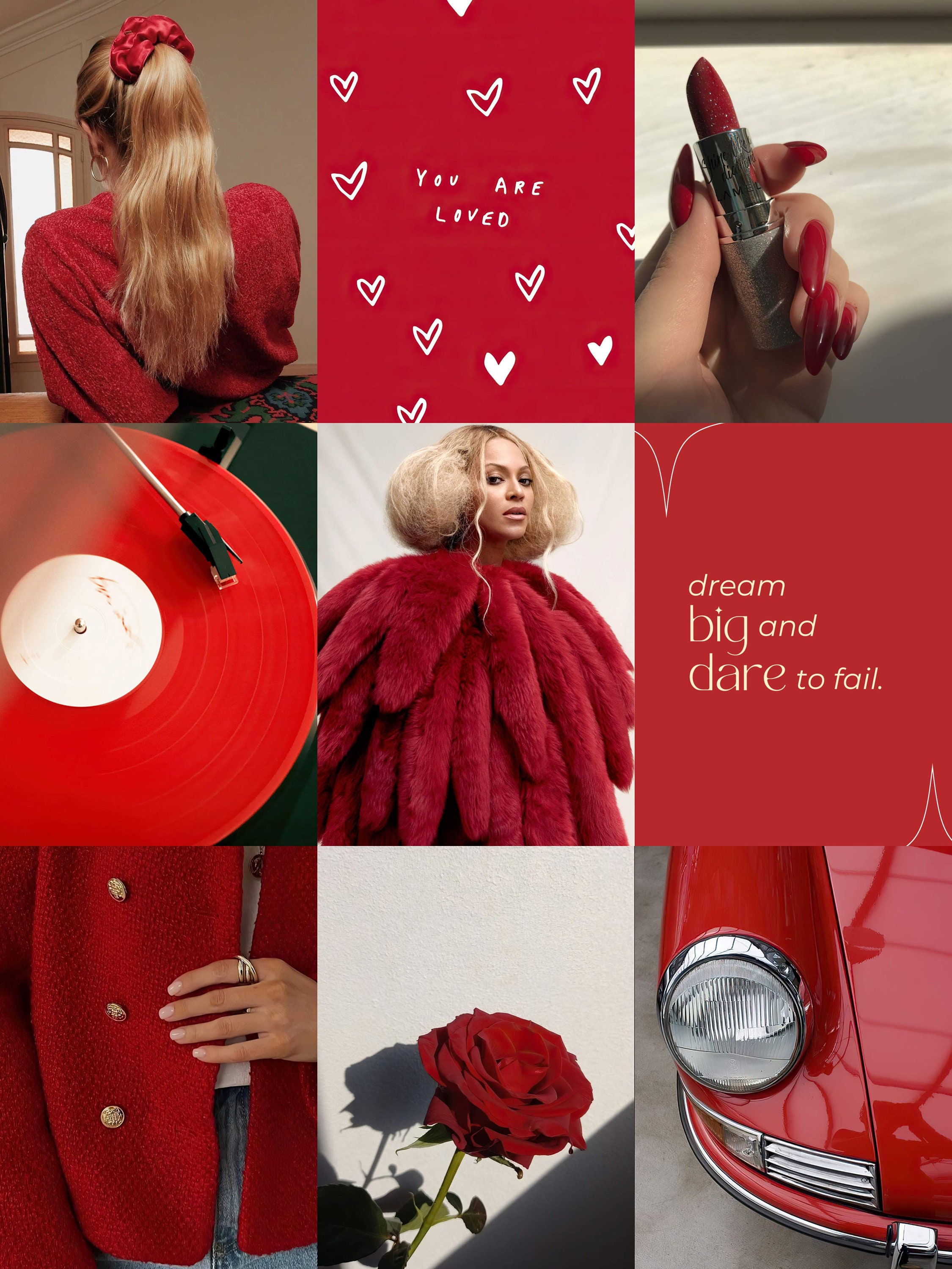 70PCS Red Aesthetic Wall Collage Kit, Valentine Photo Collage, DIGITAL ...