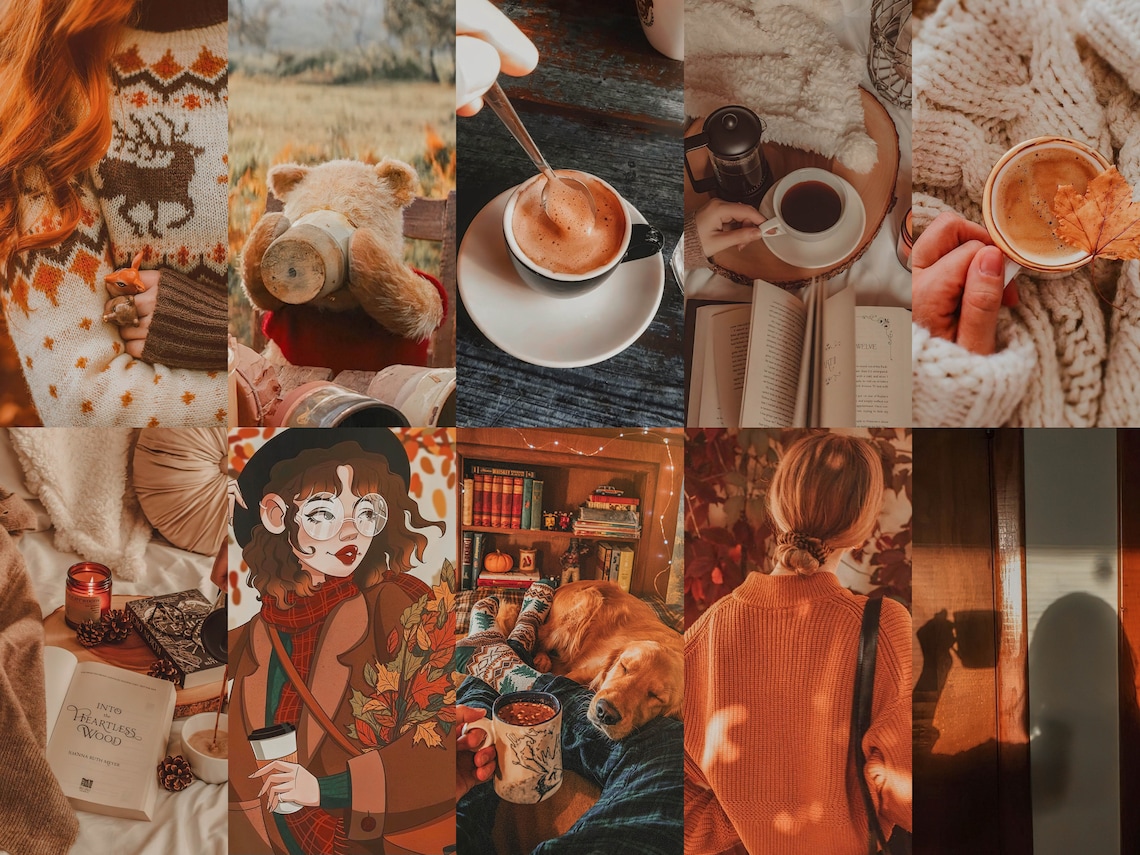 120 Pcs Cozy Autumn Wall Collage Kit Fall Aesthetic Soft - Etsy