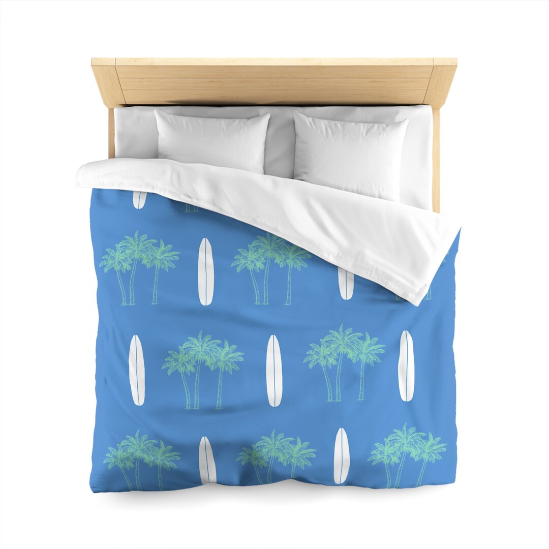 Surf's up Island Oasis Duvet Cover Surfboard Palm Tree - Etsy