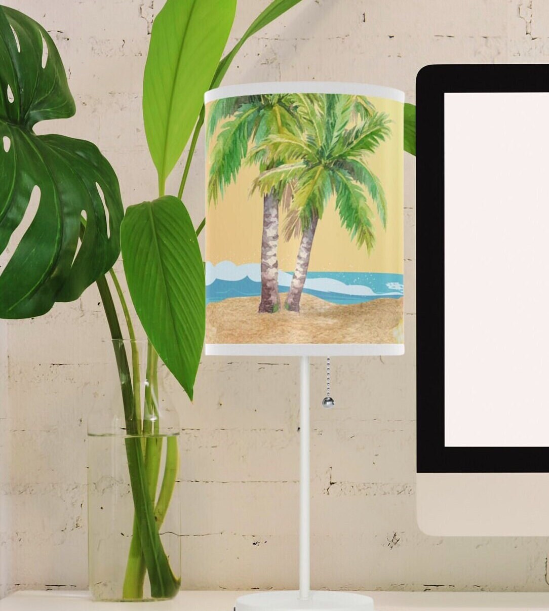 Sunburst Beach Lamp Vintage Beach Table Lamp on a Stand Tropical Lamp ...