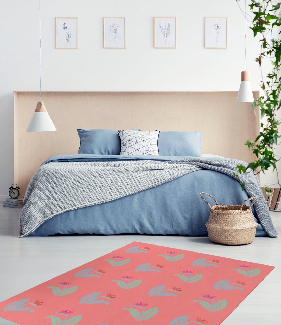 Pink Paradise Rug Island Oasis Indoor Dobby Rug Washable Floor Rug ...