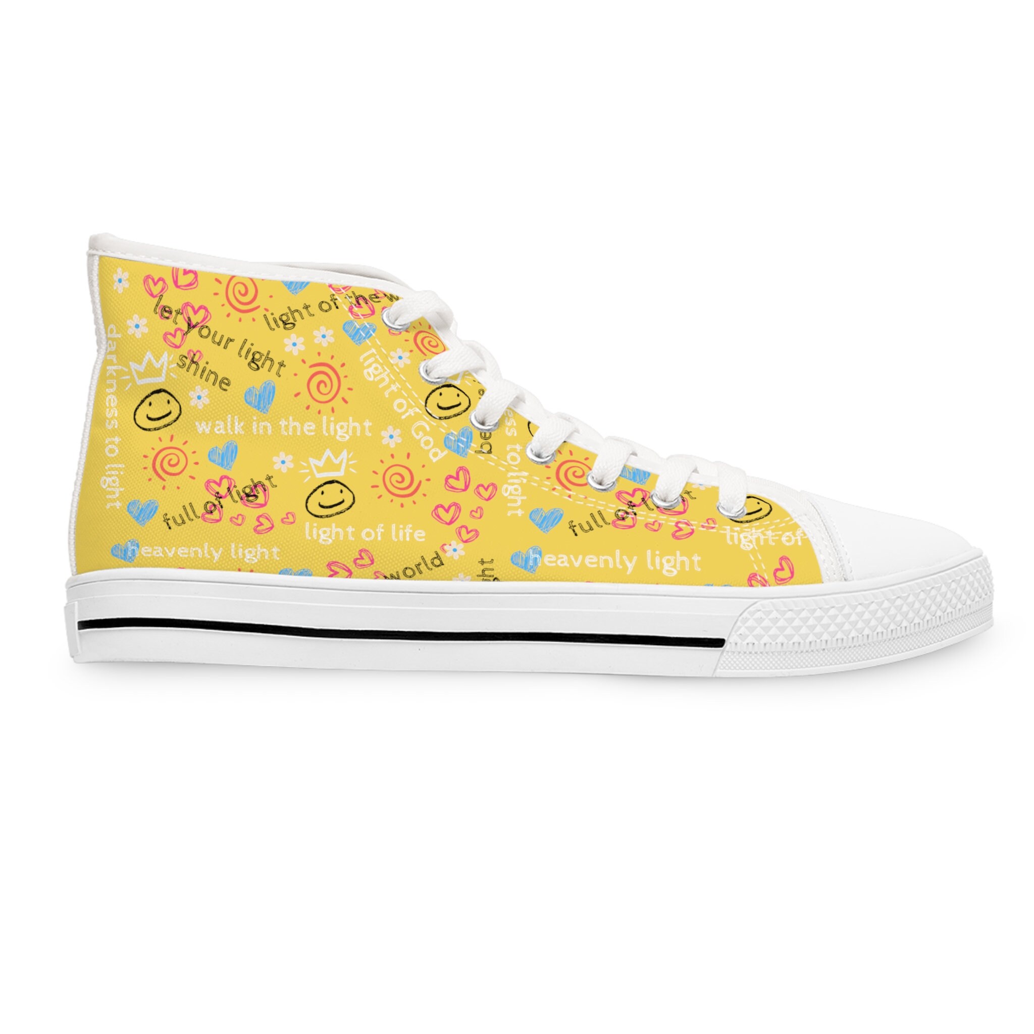Walk in the Light Women's High Top Sneakers Inspirational Sneakers ...