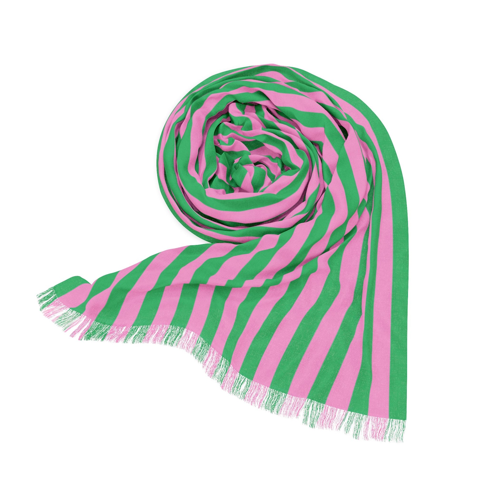 Get It Girl Pink & Green Stripes Scarf Light Shawl Pink Preppy Scarf ...