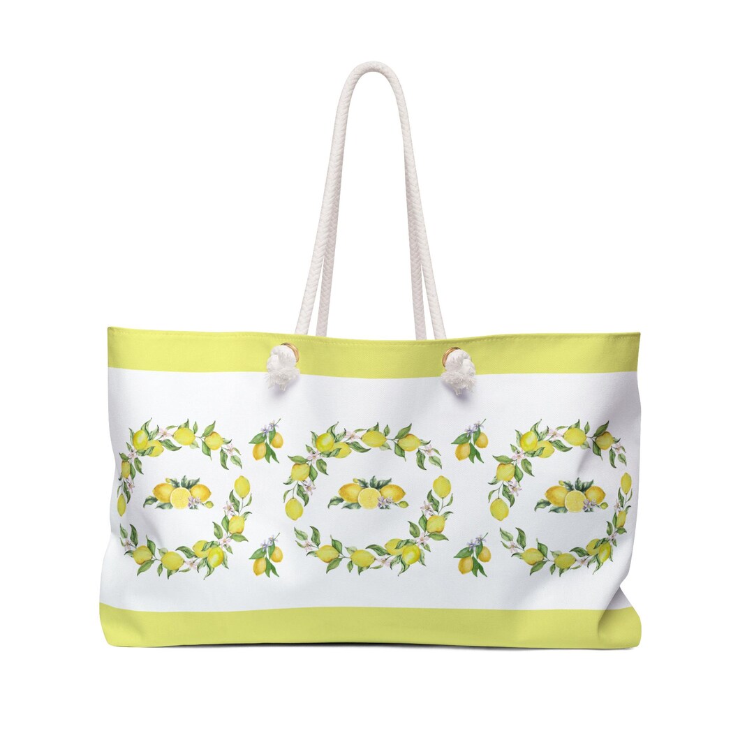 Capri Citrus Tote Bag Lemon Tote Cute Beachy Tote Bag Weekender Tote ...