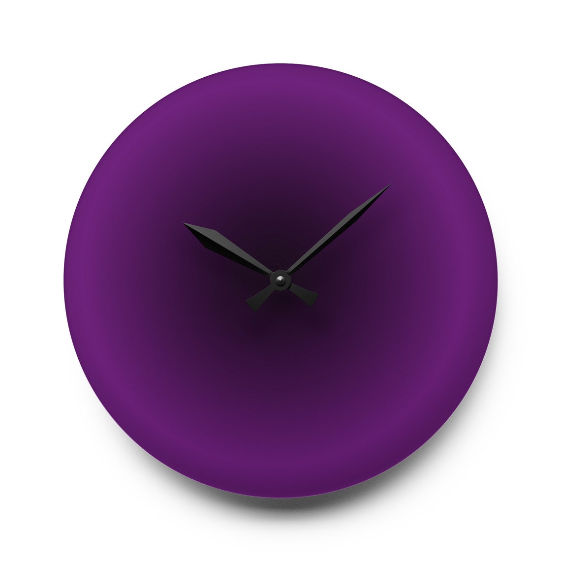 Purple Midnight Modern Wall Clock Contemporary Black and Purple Ombré ...