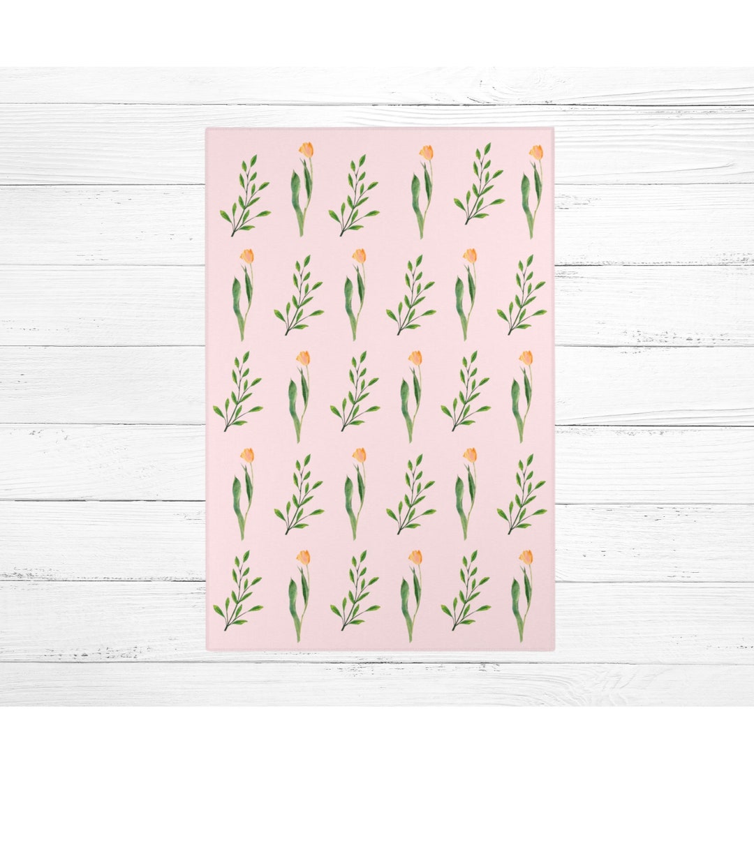 Tulips Rug Soft Pink Floral Kid's Area Rug Floral Baby Bedroom Rug ...