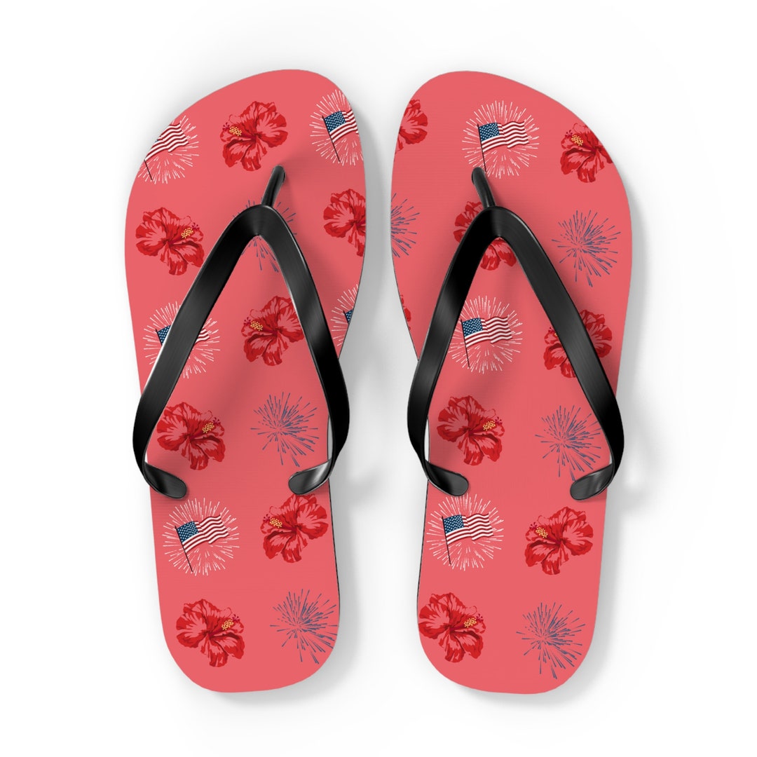 4th of July in the Tropics Festive Flip Flops Summer Sandal Memorial ...