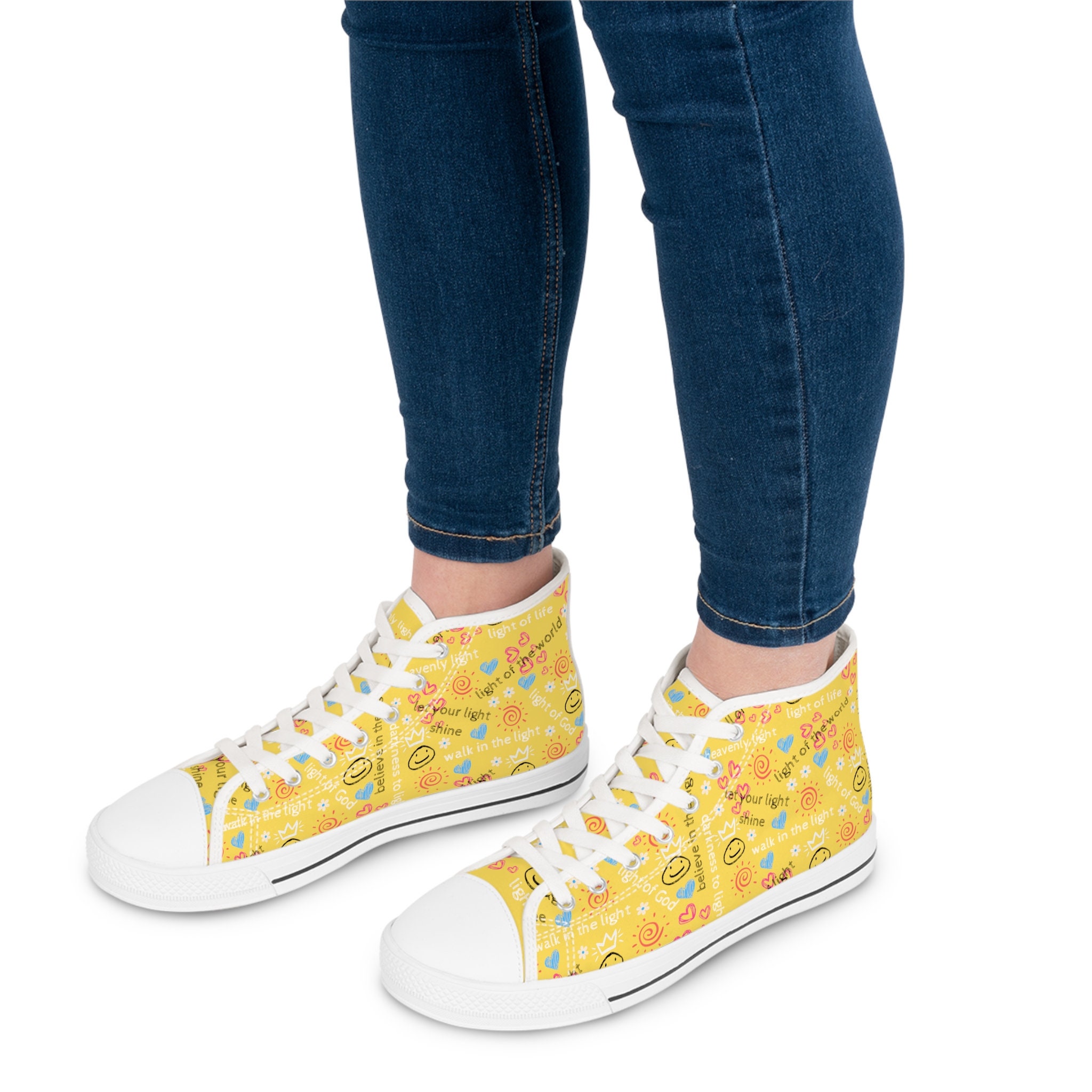 Walk in the Light Women's High Top Sneakers Inspirational Sneakers ...