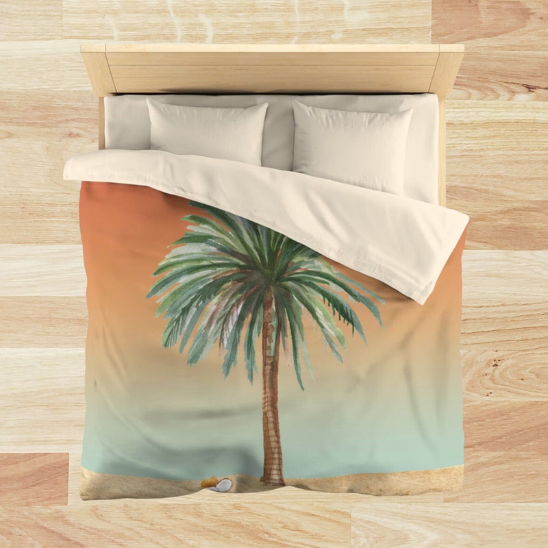 Palm Tree Comforter Set - Etsy