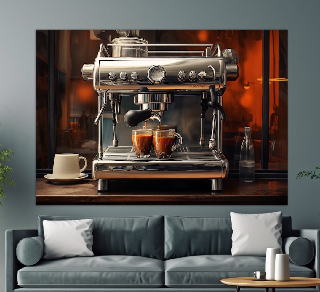 Coffee Wall Art, Coffee Machine Canvas Print, Barista Gift, Coffee ...