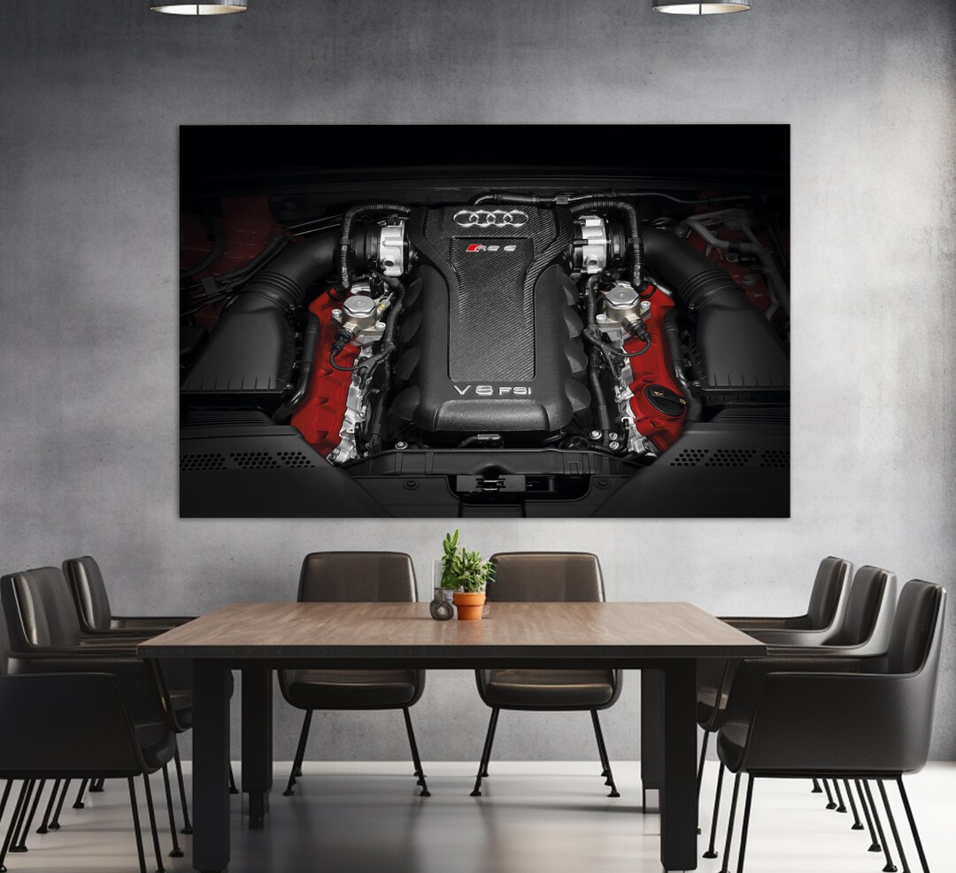 Audi Engine Canvas Print, Audi Engine Painting, Audi Wall Art, Workshop ...