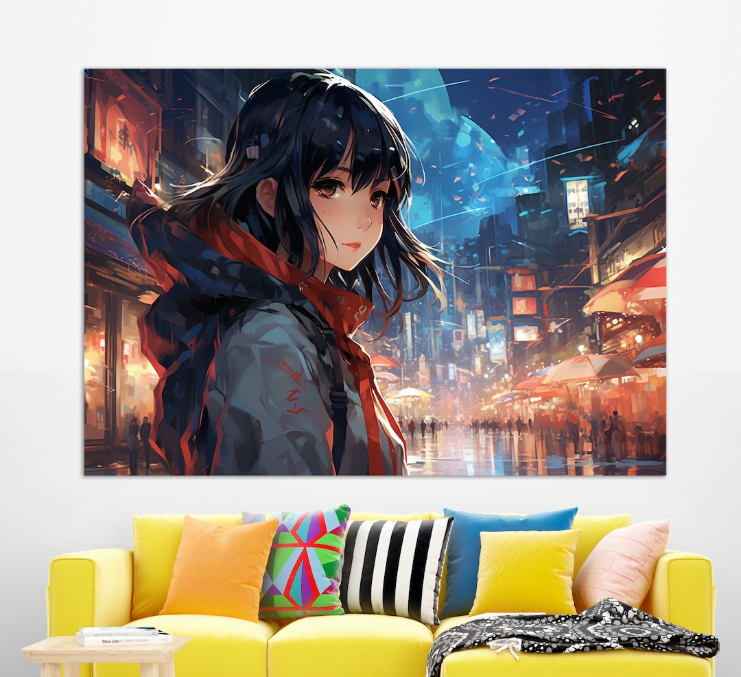 Abstract Anime Wall Art, Japanese Anime Painting Canvas Print - Etsy