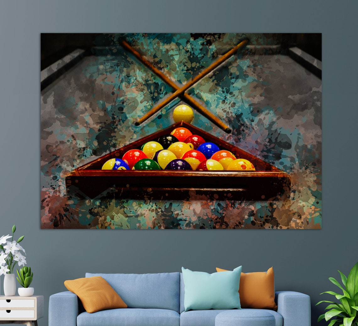Billiards Wall Art Billiard Painting Billiard Canvas Print - Etsy