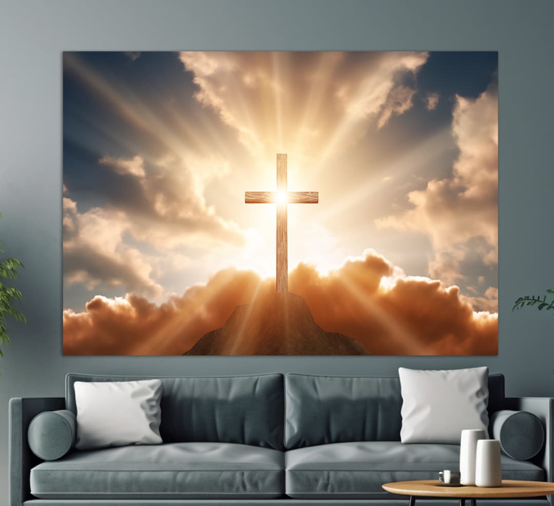 Religious Wall Art, Cross Painting, Bible Wall Art, Religious Wall ...