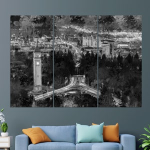 Spokane Canvas Print, Spokane Wall Art, Abstract Spokane Painting ...