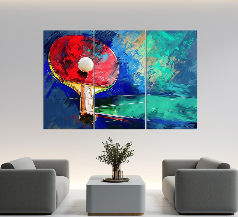 Abstract Table Tennis Canvas Print, Table Tennis Wall Art, Table Tennis ...