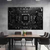 Electronic Circuit Print on Canvas Ready to Hang Tech Wall Decor ...