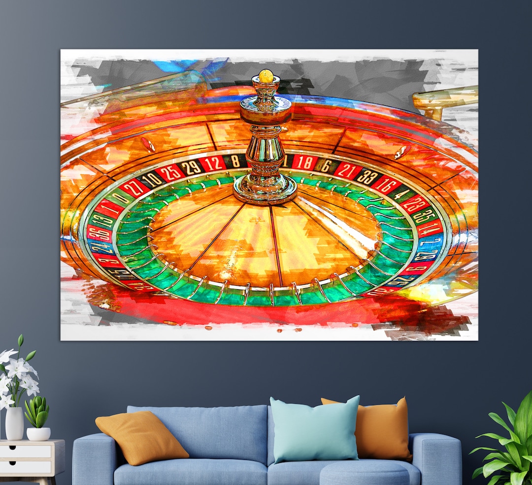 Roulette Abstract Canvas Print, Casino Wall Art, Roulette Painting ...