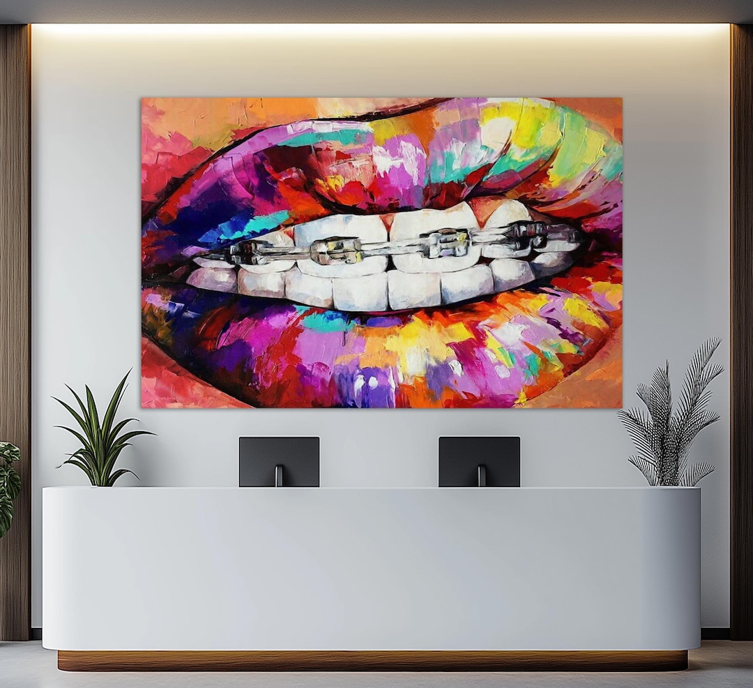 Braces Canvas Print, Orthodontist Wall Art, Orthodontist Gift ...