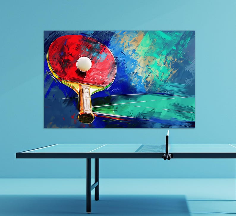 Abstract Table Tennis Canvas Print, Table Tennis Wall Art, Table Tennis ...