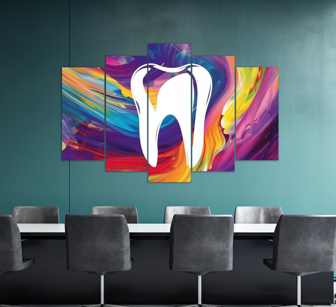 Dentistry Wall Art, Abstract Tooth Canvas Print, Dental Office Decor ...