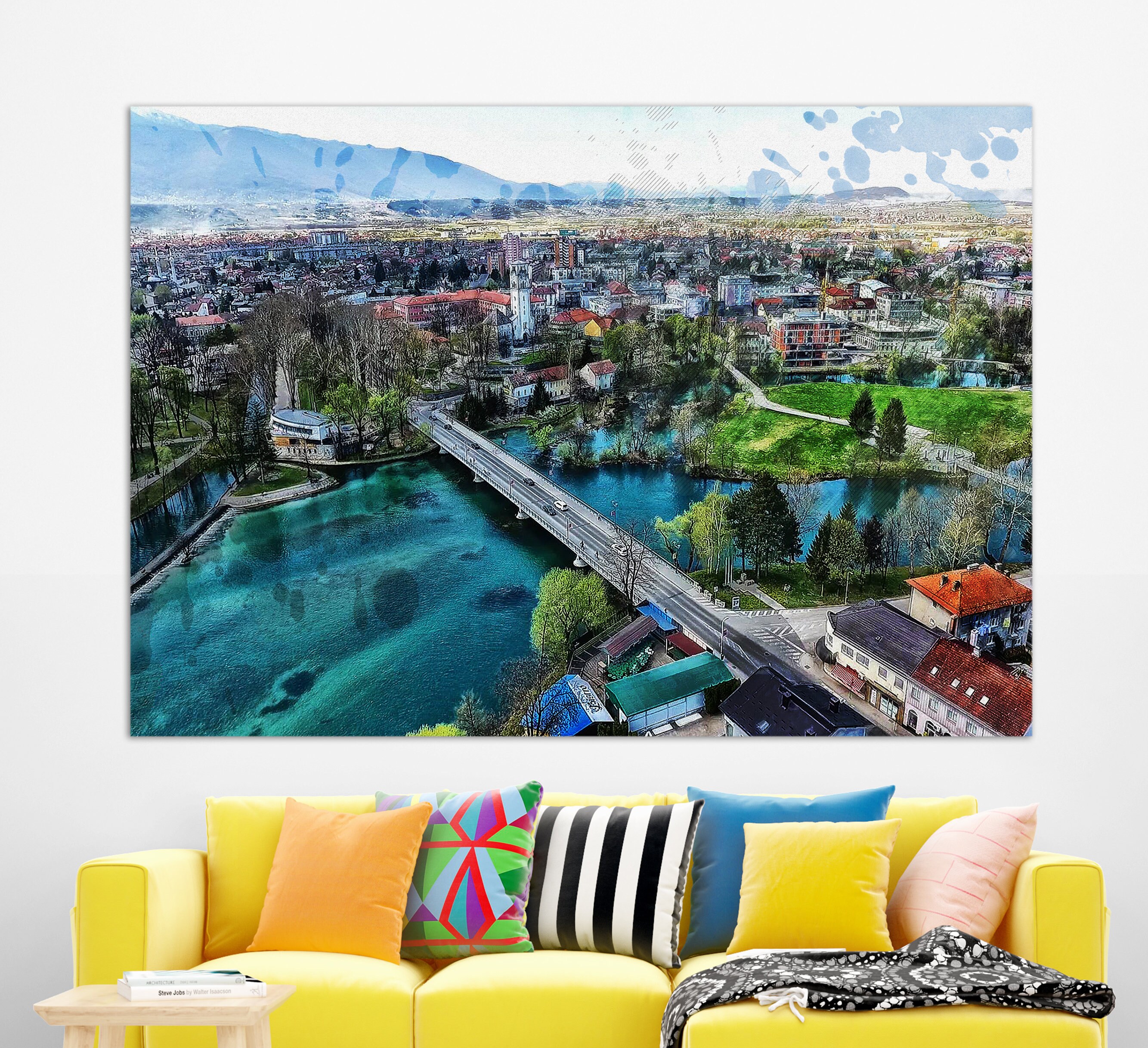 Bihać Skyline Bihać Wall Art Bihać Canvas Print Abstract - Etsy Australia