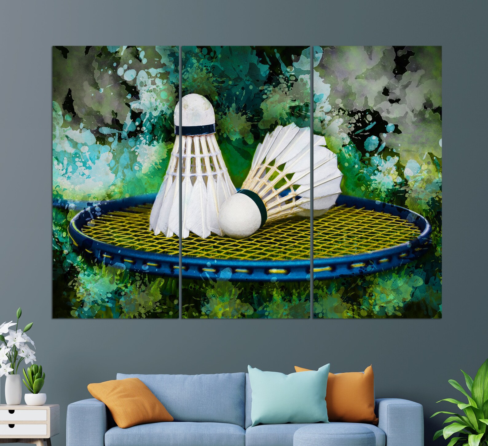 Badminton Wall Art Abstract Badminton Canvas Print Badminton | Etsy