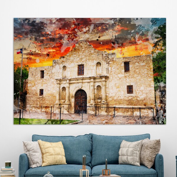 Texas Mission Painting - Etsy