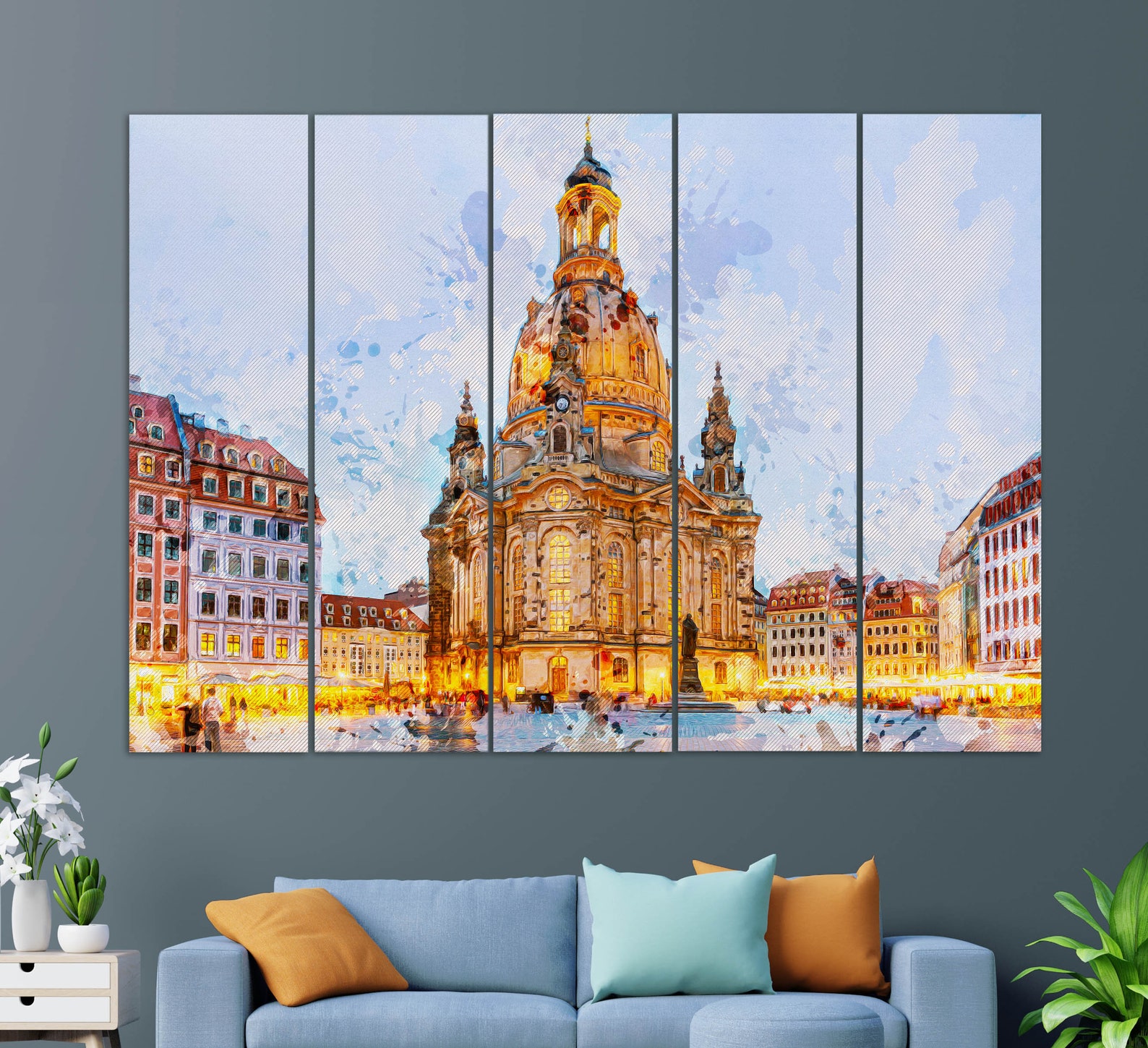 Dresden Canvas Print Dresden Wall Art Dresden Painting | Etsy