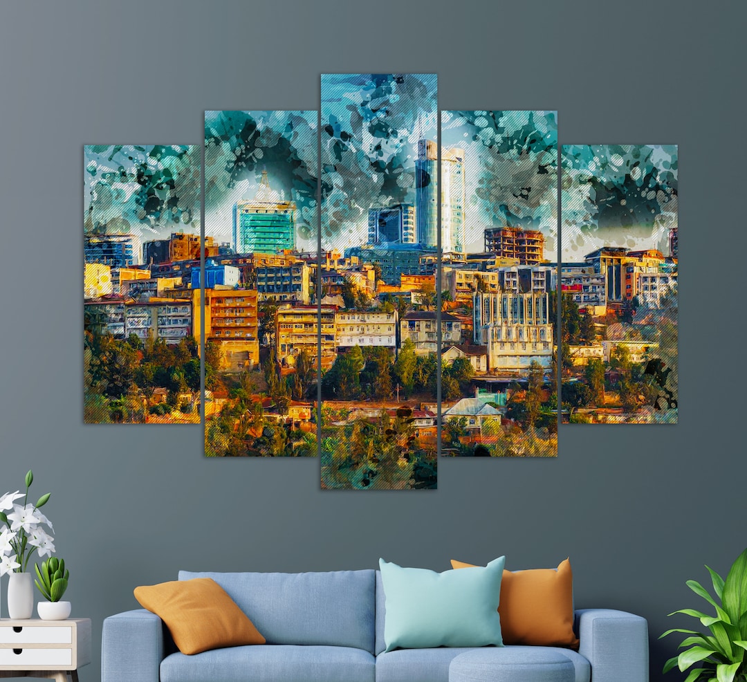 Rwanda Wall Art, Kigali Canvas Print, Kigali Painting, Rwanda Canvas ...