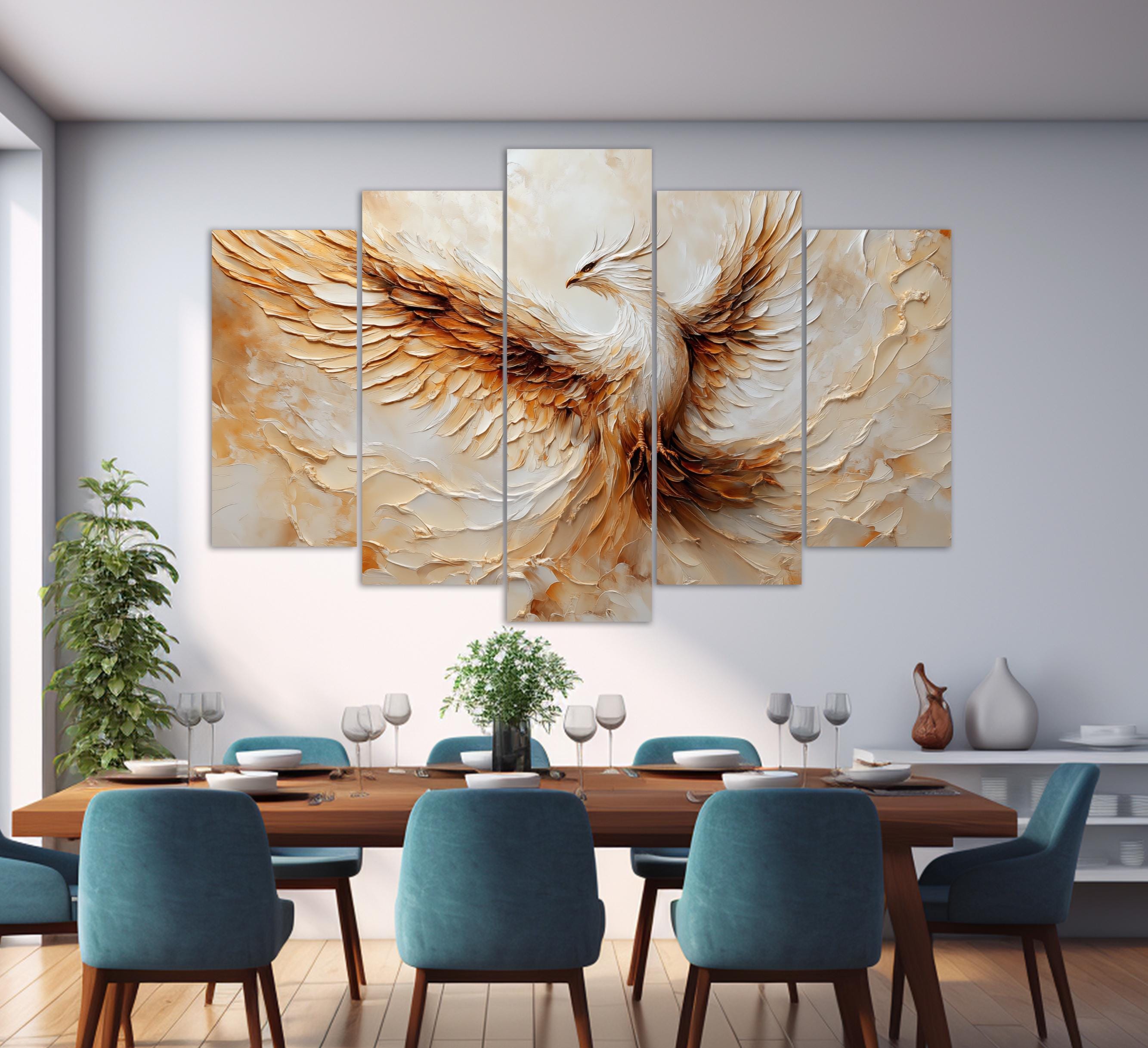 Phoenix Bird Canvas Print, Abstract Phoenix Painting, Greek Mythology ...