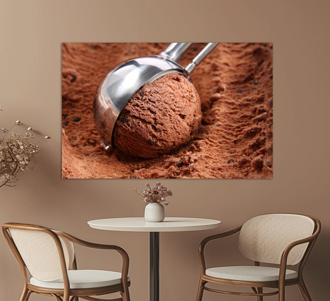 Ice Cream Wall Art, Chocolate Ice Cream Canvas Print, Ice Cream Poster ...