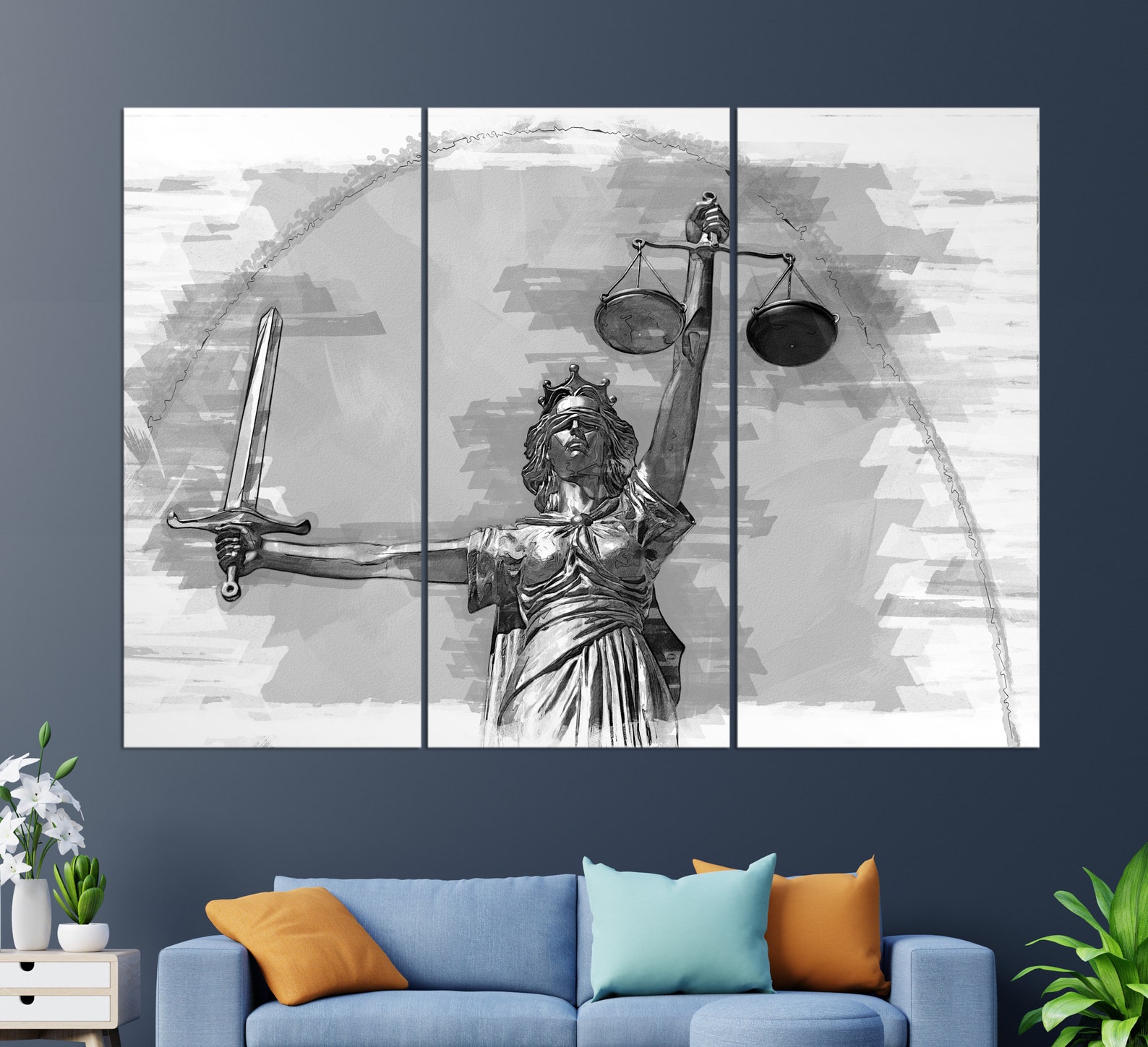 Lady Justice Canvas Print Justice Wall Art Femida Painting - Etsy